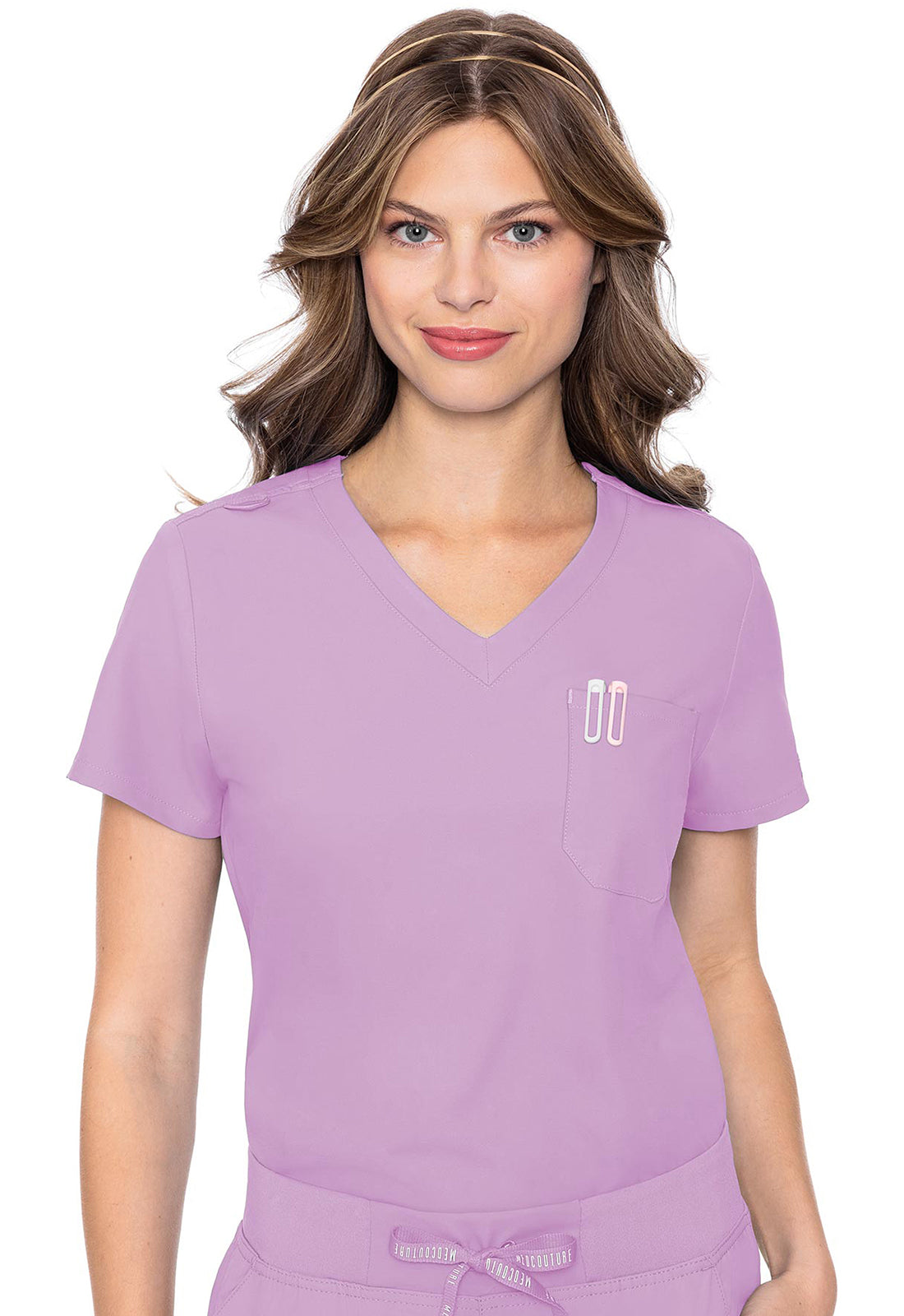 MC2432 Med Couture MC Insight One Pocket Tuck-In Stretch Scrubs Top (X ...