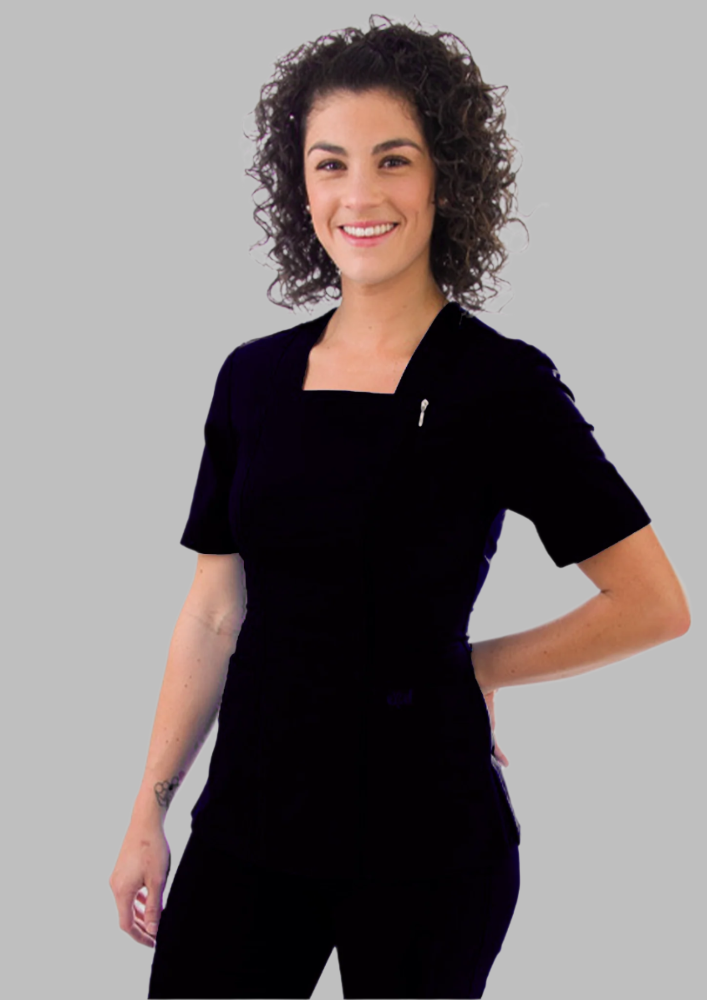 E590T Excel 4-Way Stretch Zippered Scrub Top (XXS - 2XL) – Daily Scrubs